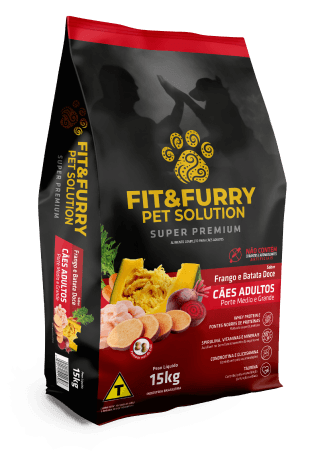 Ração Seca Fit&Furry para Cães Adultos de Raças Médias - 15Kg - Fit ...
